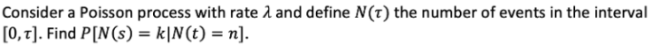 Solved Consider a Poisson process with rate λ and define | Chegg.com