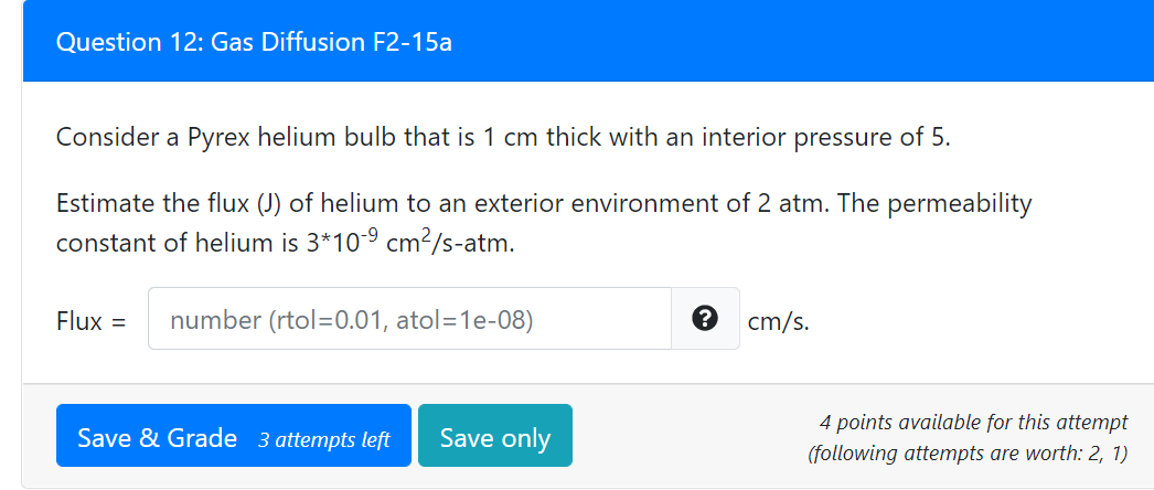 Solved Question 12: Gas Diffusion F2-15a Consider a Pyrex | Chegg.com