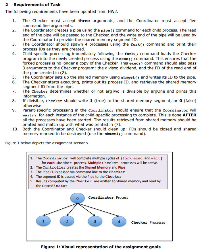 Modify two C files to implement pipe() command for | Chegg.com