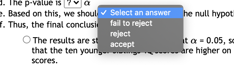 Solved On average is the younger sibling's IQ higher than | Chegg.com