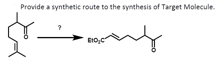 Solved Provide a synthetic route to the synthesis of Target | Chegg.com