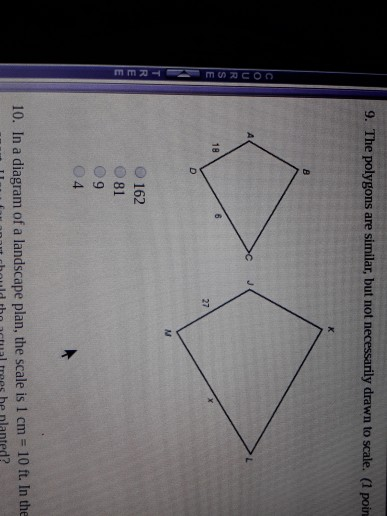 Solved 9. The polygons are similar, but not necessarily | Chegg.com