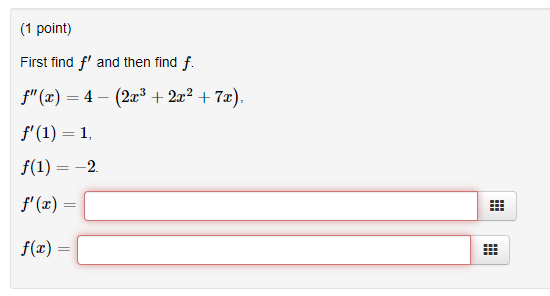 Solved First find f′ and then find | Chegg.com