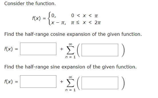 Solved Consider the function. f(x) = { 0, |x - TT, 0 | Chegg.com