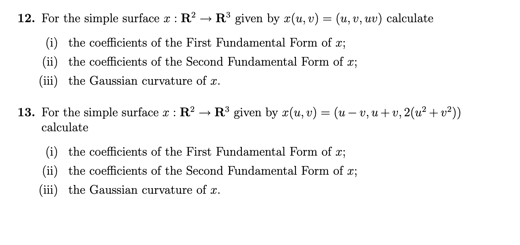 12. For the simple surface x:R2→R3 given by | Chegg.com