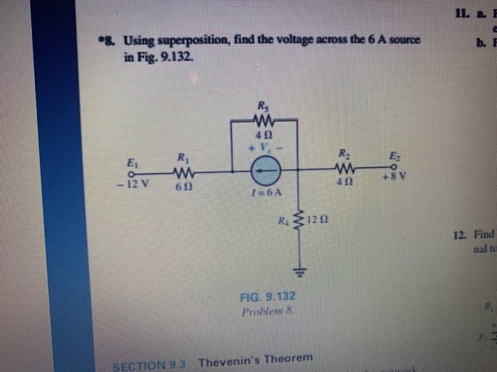 Solved 8 Using Superposition Find The Voltage Across The