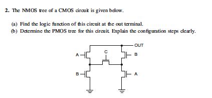 Solved 2. The NMOS tree of a CMOS circuit is given below. | Chegg.com