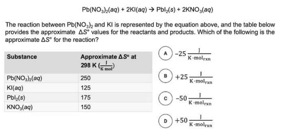 Solved Pb(NO3)2(aq)+2KI(aq)→Pbl2(s)+2KNO3(aq) The reaction | Chegg.com