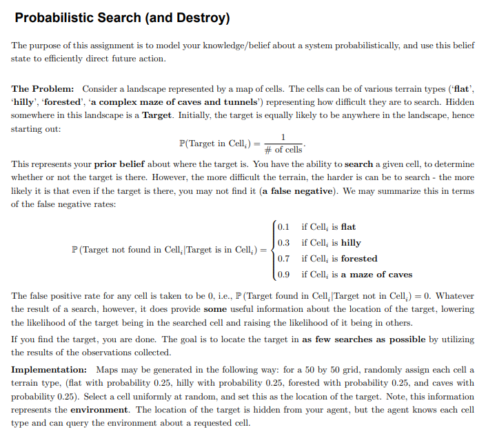 Probabilistic Search (and Destroy) The purpose of | Chegg.com