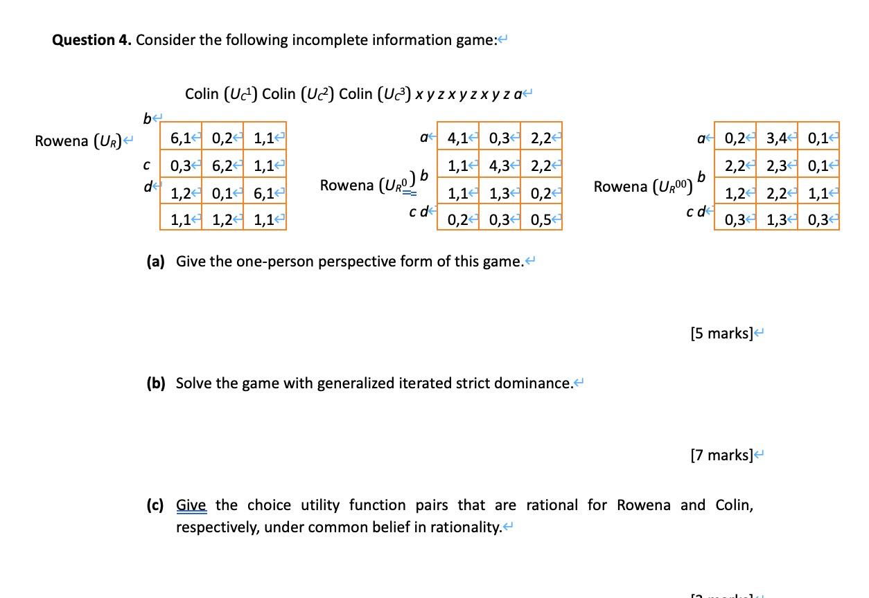 Question 4. Consider the following incomplete | Chegg.com