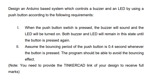 Design an Arduino based system which controls a | Chegg.com