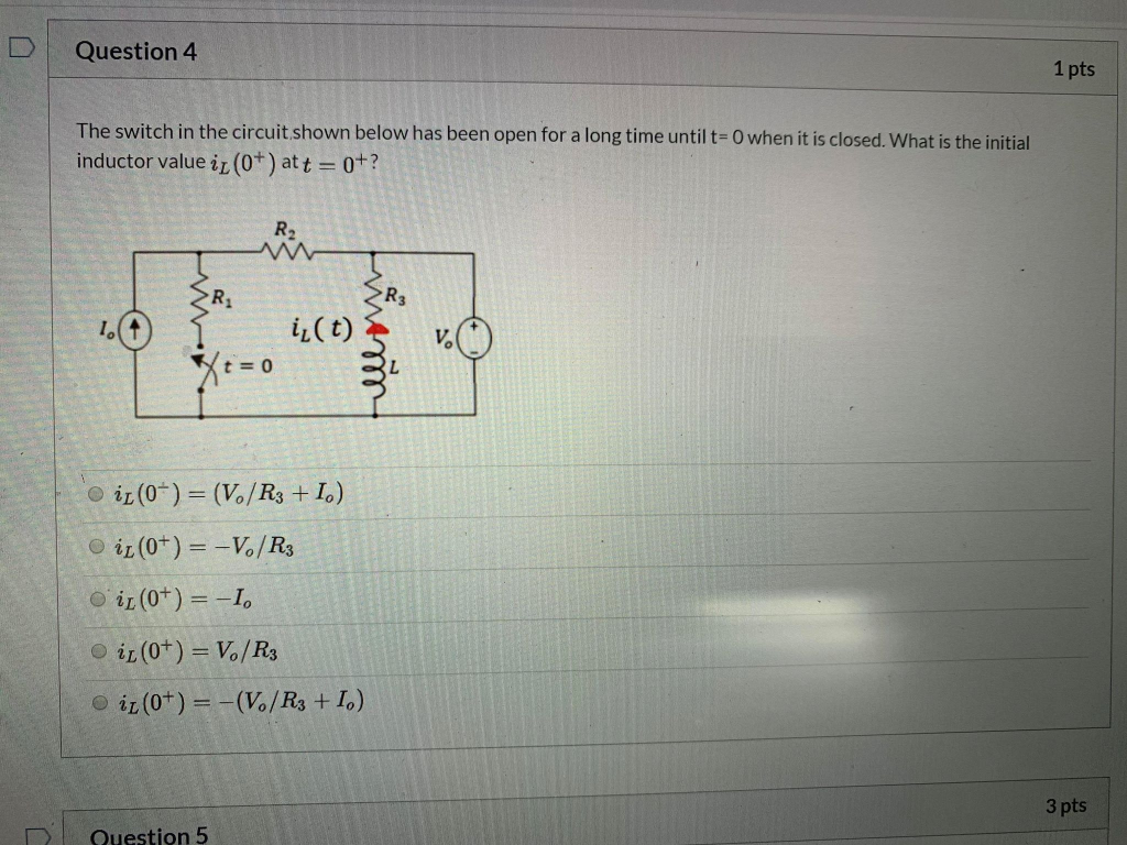 Solved Question 10 2 pts Consider the RLC circuit shown | Chegg.com