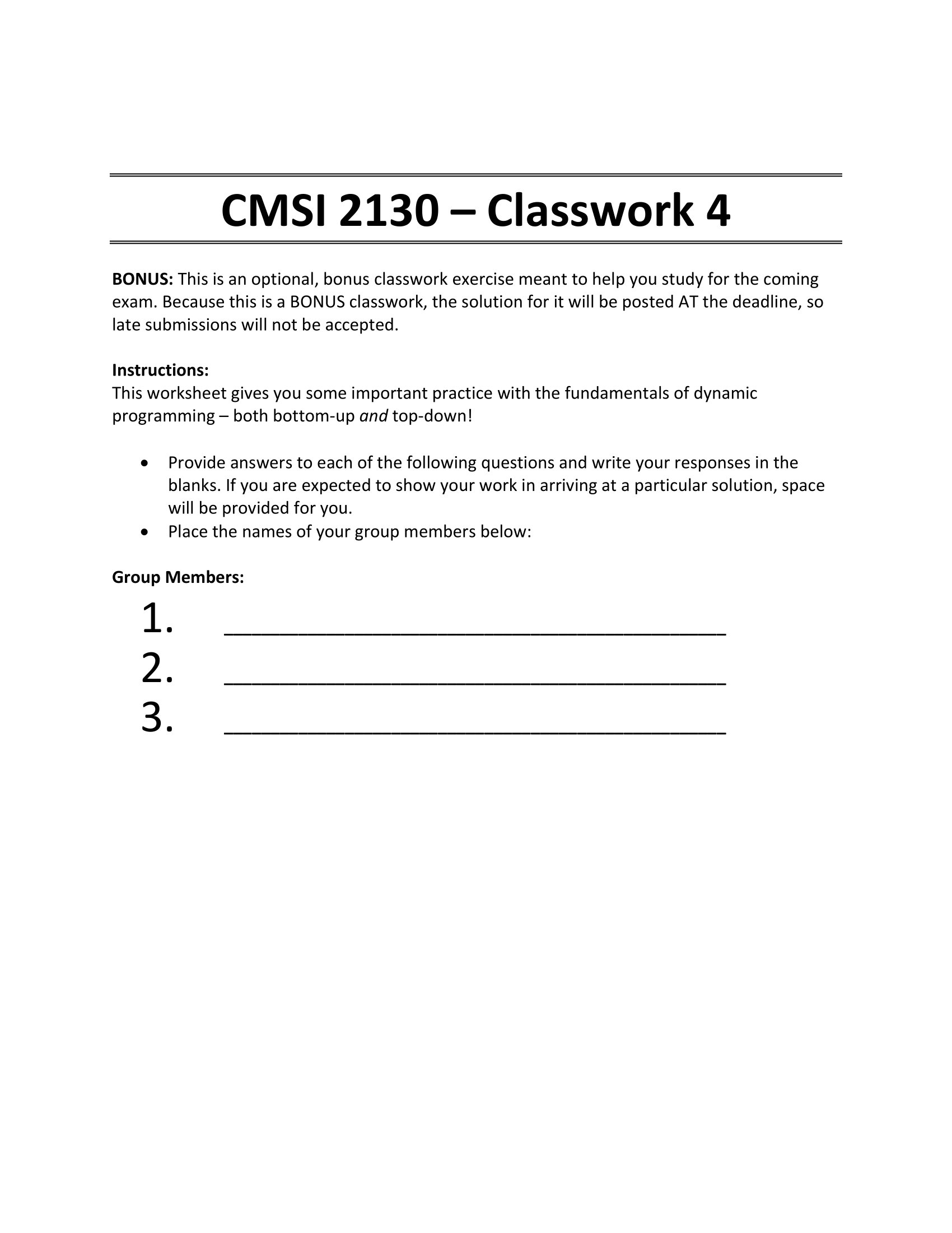 Solved BONUS: This is an optional, bonus classwork exercise | Chegg.com