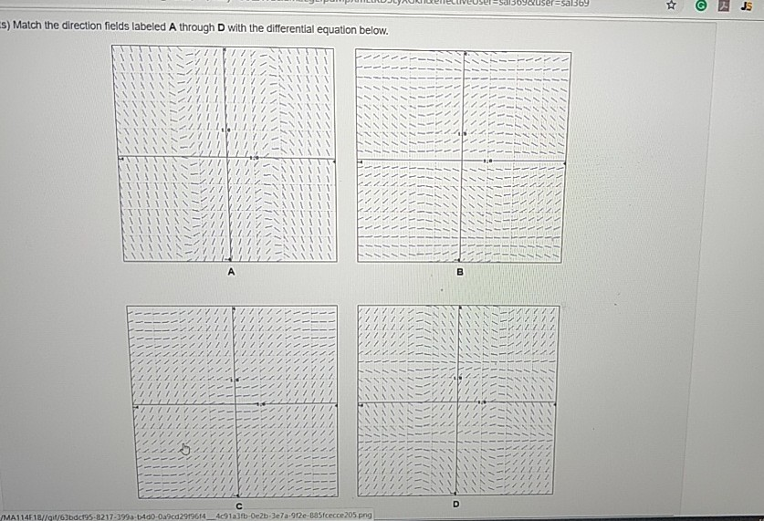 Solved s) Match the direction fields labeled A through D | Chegg.com