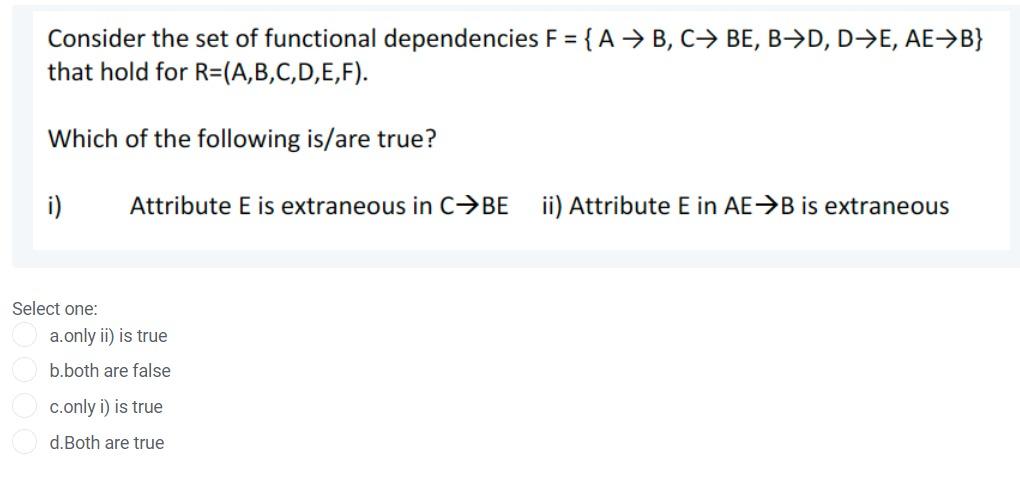 Solved Given the instance of the relation below: A A B с D E | Chegg.com