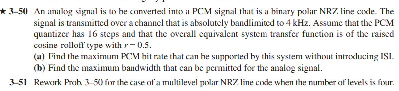 * 3–50 An analog signal is to be converted into a PCM | Chegg.com