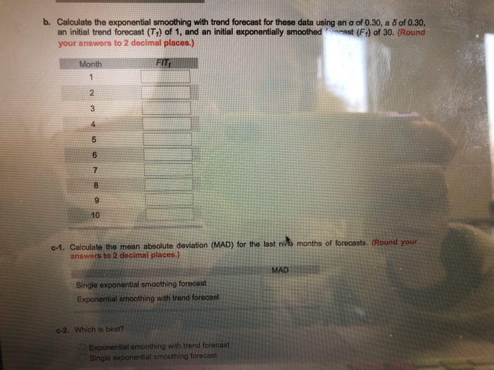 Solved The following table contains the demand from the last | Chegg.com