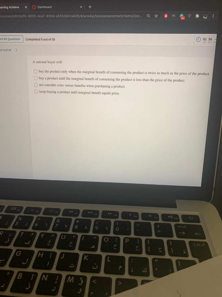 Solved 5 Completed 0 out of 30 Opportunity cost arises from | Chegg.com