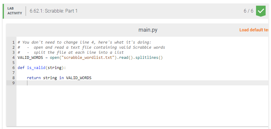 Solved 6.62 Scrabble: Part 1 Intro to Scrabble Scrabble is | Chegg.com