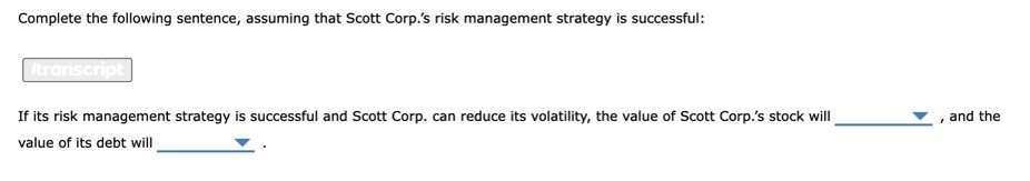 Solved Scott Corp. is a manufacturing firm. Scott Corp.'s | Chegg.com