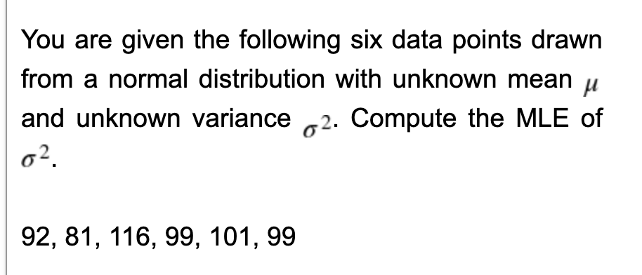 You are given the following six data points drawn | Chegg.com