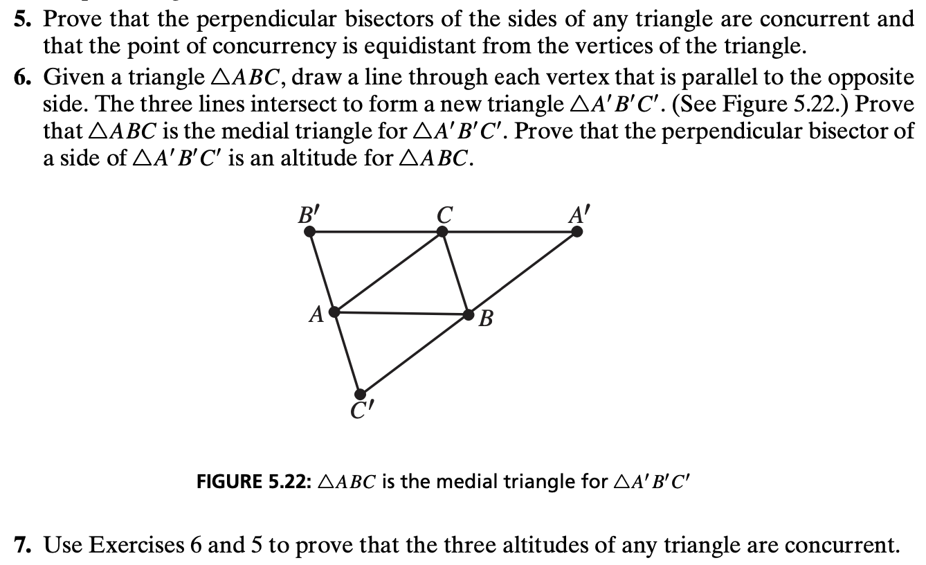 Solved a 5. Prove that the perpendicular bisectors of the | Chegg.com