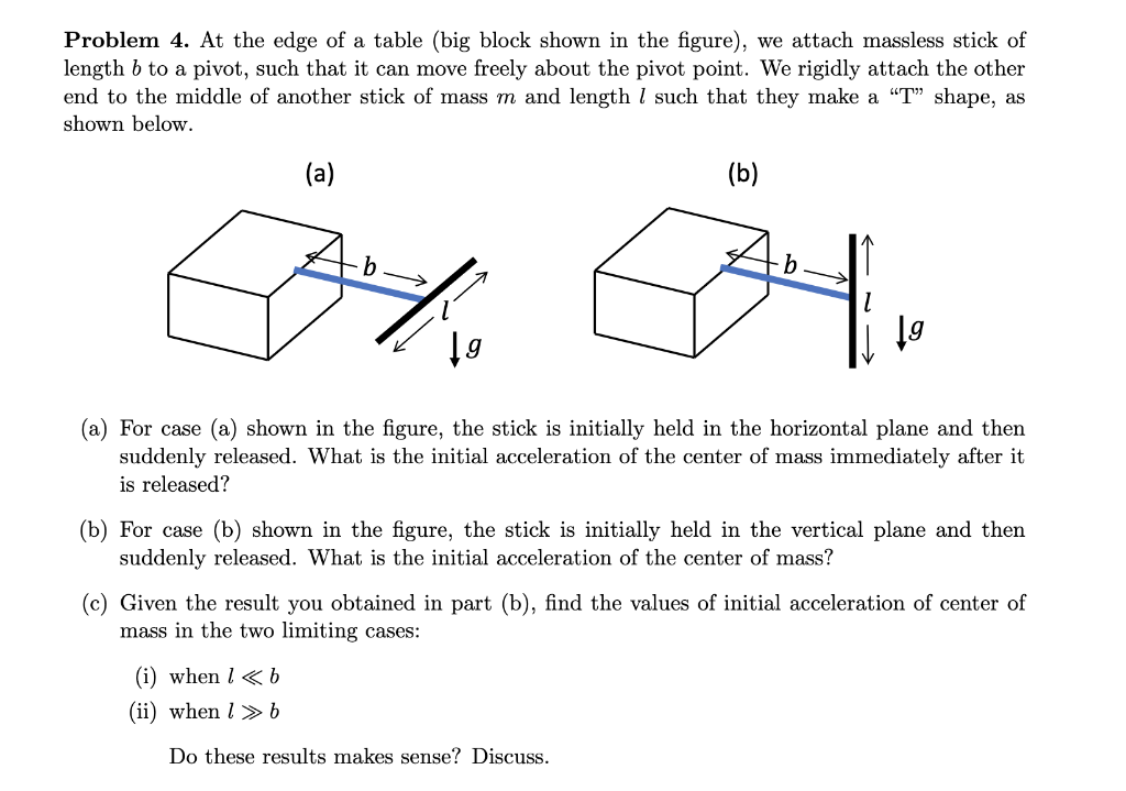 Solved Problem 4. At the edge of a table (big block shown in | Chegg.com