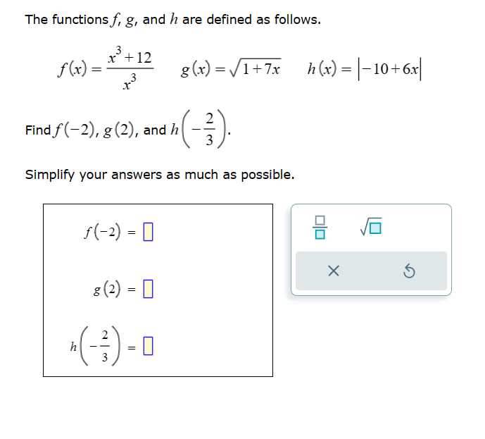 Solved The functions f,g, and h are defined as follows. | Chegg.com
