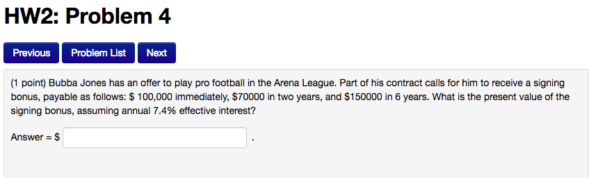 Solved HW2: Problem 4 Previous Problem List Next 1 point) | Chegg.com