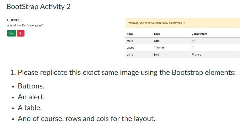Solved 1 Use Bootstrap Form Styles To Recreate This Exact 