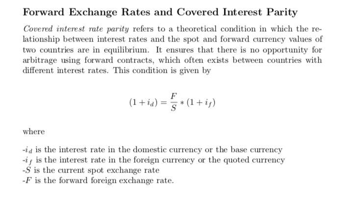 Solved Forward Exchange Rates and Covered Interest Parity | Chegg.com