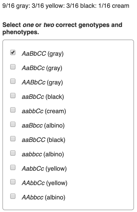 Solved In rats, the following genotypes of two independently | Chegg.com