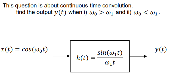Solved This question is about continuous-time convolution. | Chegg.com