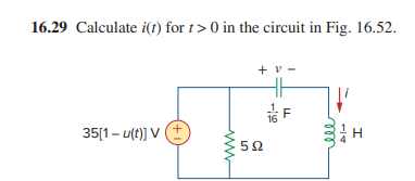 Solved 16.29 ﻿Calculate i(t) ﻿for t>0 ﻿in the circuit in | Chegg.com