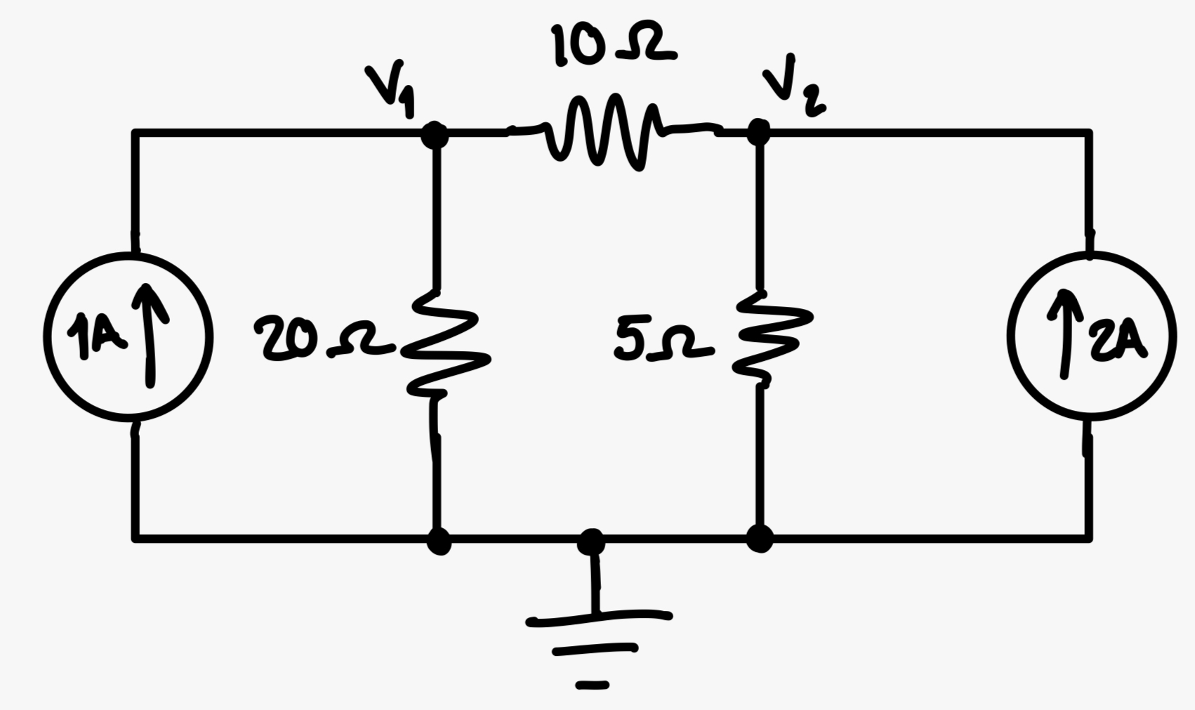 Solved Write equations and solve for the node voltages shown | Chegg.com