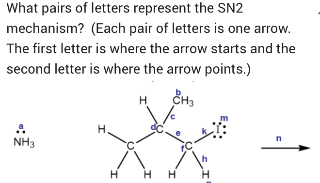 Solved What pairs of letters represent the SN2 mechanism? | Chegg.com