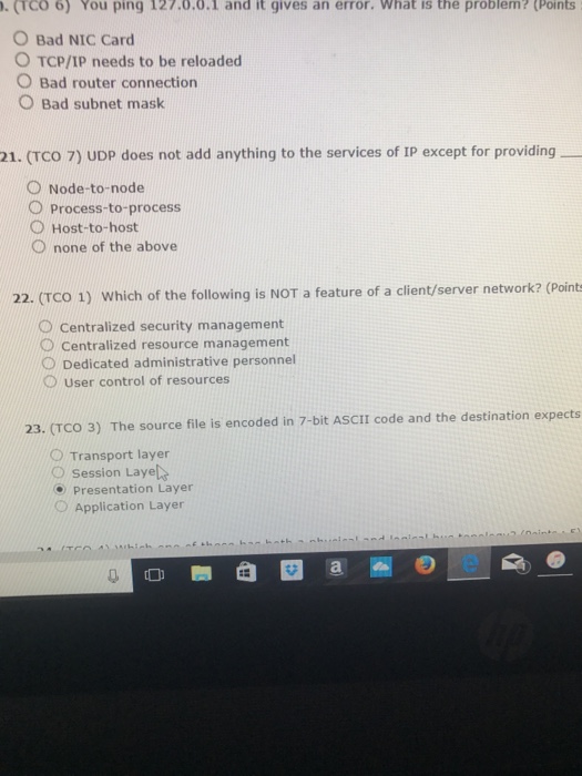 Solved You ping 127.0.0.1 and it gives an error. what is the | Chegg.com