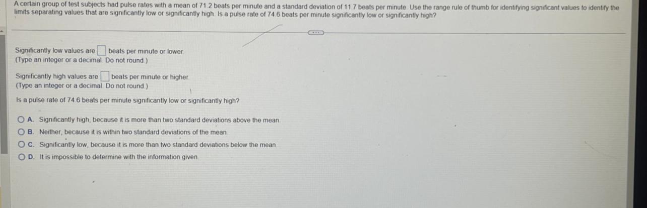Solved limits separating values that are significantly low | Chegg.com