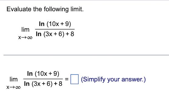 Solved Evaluate the following limit. | Chegg.com
