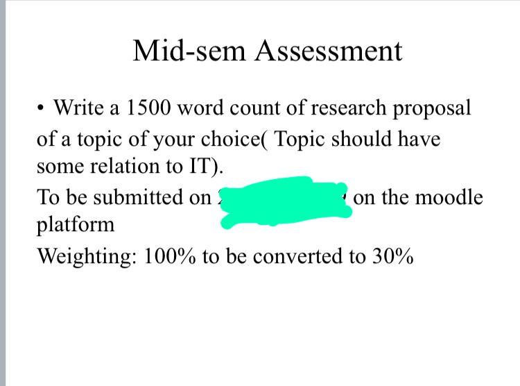 Solved Mid-sem Assessment Write a 1500 word count of | Chegg.com