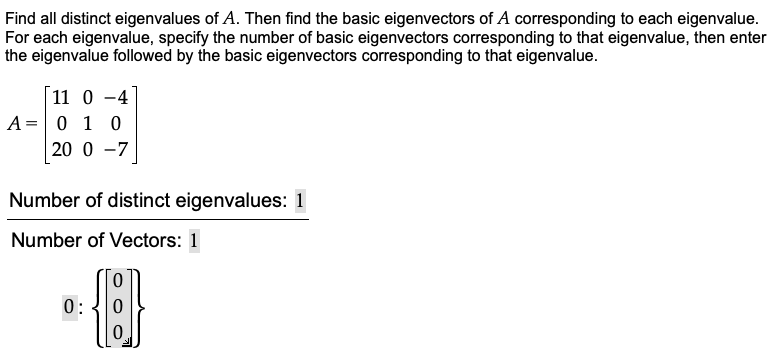 Solved Find all distinct eigenvalues of A. Then find the | Chegg.com