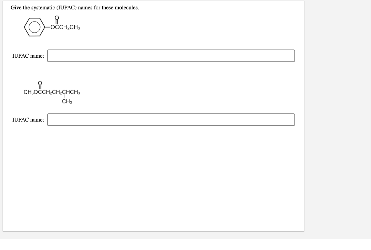 Solved Give the systematic (IUPAC) names for these | Chegg.com