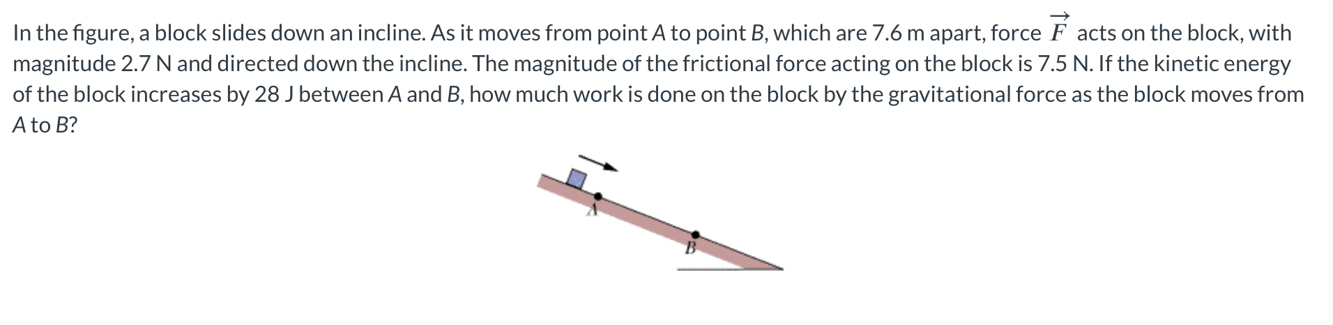 Solved In the figure, a block slides down an incline. As it | Chegg.com