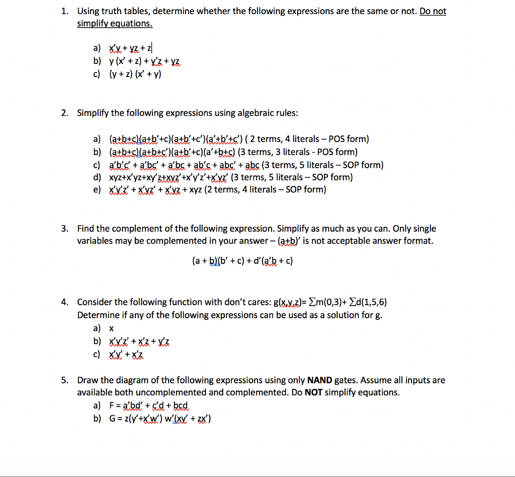 Solved Using truth tables, determine whether the following | Chegg.com