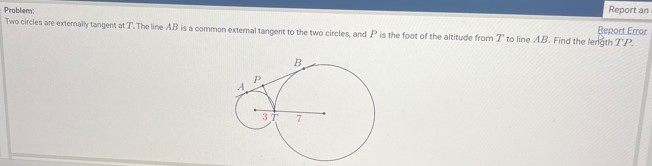 Solved Problem: Two cireles are extemally tangent at T. ﻿The | Chegg.com