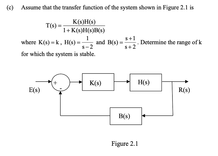 Solved (c) Assume that the transfer function of the system | Chegg.com