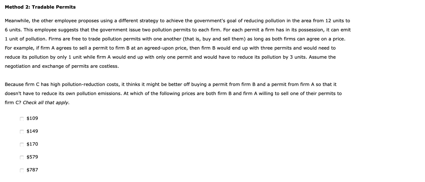 Method 2: Tradable Permits Meanwhile, the other | Chegg.com