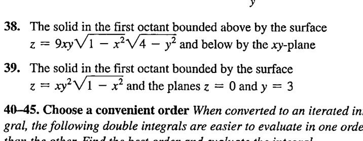 Solved 38. The solid in the first octant bounded above by | Chegg.com