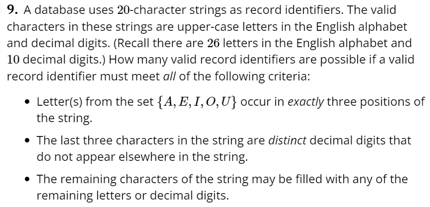 Solved A database uses 20-character strings as record | Chegg.com