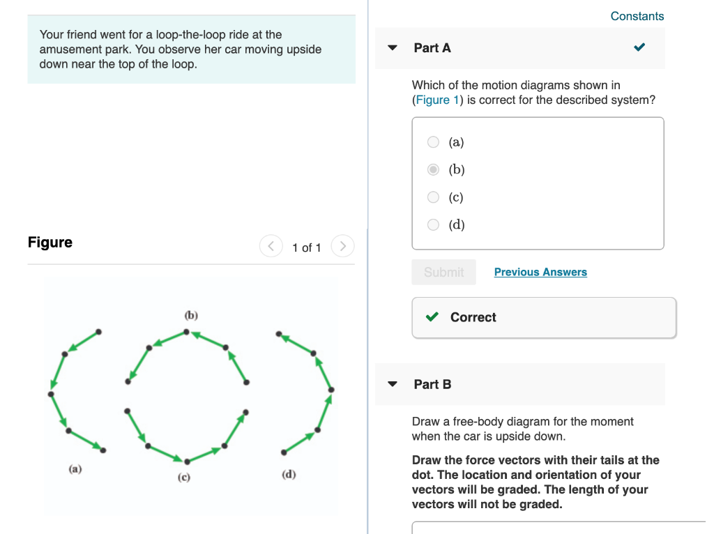 Solved Constants Your Friend Went For A Loop The Loop Ride